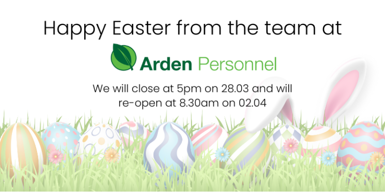 Easter greetings from the team at Arden Personnel